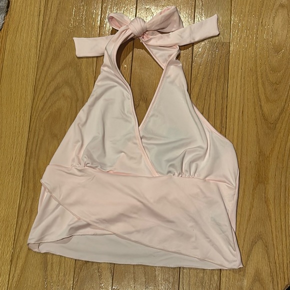 Tops | Remidoo Light Pink Cropped Halter Top | Poshmark